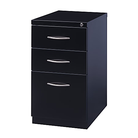 Hirsh 23 D Vertical 3 Drawer Mobile Pedestal File Cabinet Black ...