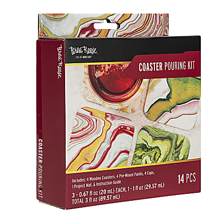 Brea Reese Acrylic Pouring Coaster Kit Holiday Kit Of 14 Pieces ...