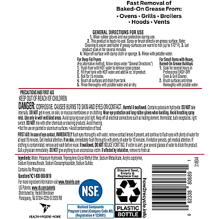 Easy Off OvenGrill Cleaner 64 fl oz 2 quart Non flammable Clear Bottle ...