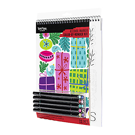 Brea Reese Merry Bright Color by Number Kit - Office Depot