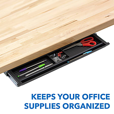 Mount It Under Desk Pencil Drawer 2 H x 21 14 W x 5 58 D Black - Office ...