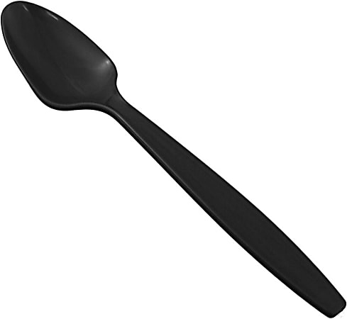 JAM PAPER Big Party Pack of Premium Plastic Spoons Black 100 Disposable ...