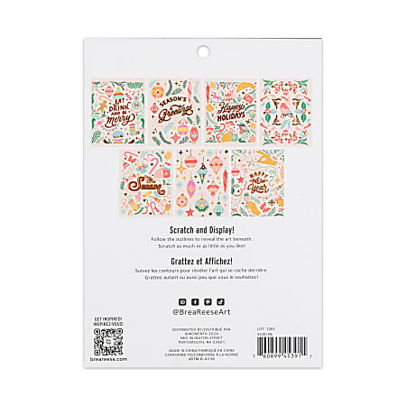 Brea Reese Scratch Art Paper Pad 6 x 8 14 Sheets Retro Holiday ...
