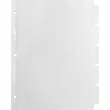 Business Source Punched Laser Index Dividers 5 Blank Tabs 5 TabsSet 8.5 ...