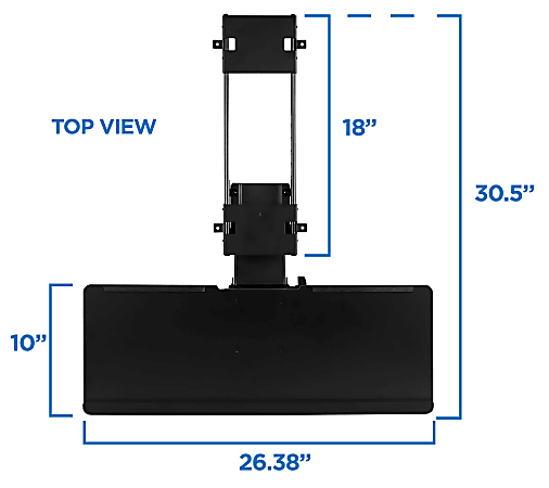 Mount It MI 7135 Under Desk Computer Keyboard And Mouse Tray 26 Black ...