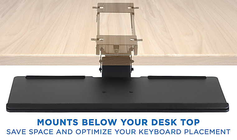 Mount It MI 7135 Under Desk Computer Keyboard And Mouse Tray 26 Black ...