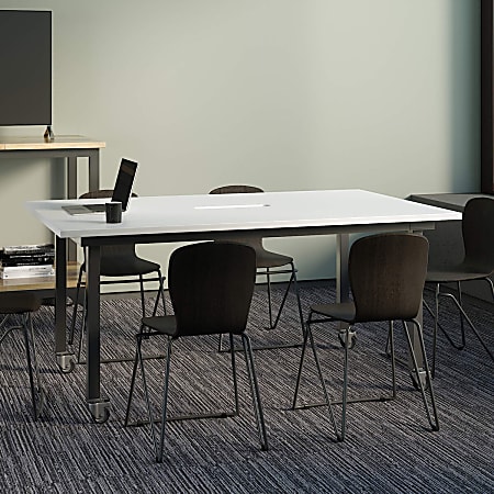 VARI Rectangular Conference Table 30 12 H x 72 W x 42 D WhiteSlate ...