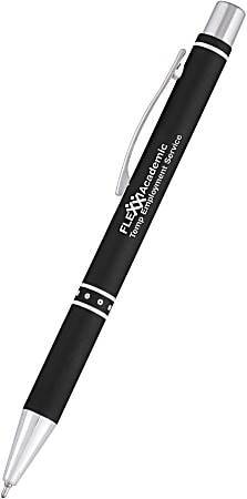 Custom Promotional Chrome Accent Softex Gel Pen Medium Point - Office Depot