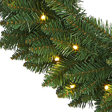 Nearly Natural 24 H Pine Artificial Christmas Wreath With 35 LED Lights ...