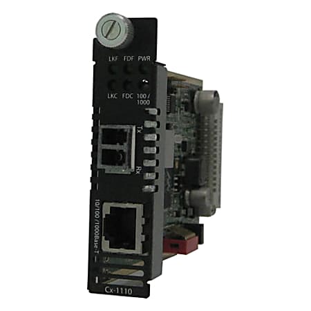Perle CM 1110 S2LC120 Fiber media converter GigE 10Base T 100Base TX ...