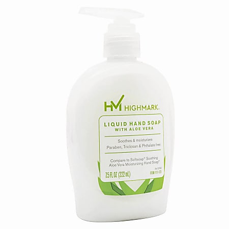 Highmark Aloe Liquid Hand Soap Floral Scent 7.5 Oz White Case Of 6 ...