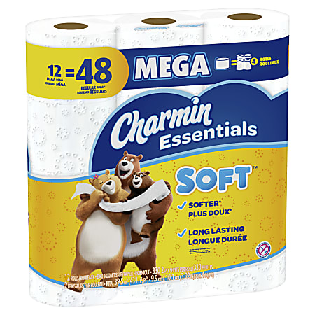 Charmin Essentials 2 Ply Soft Mega Toilet Paper Rolls 15 x 5 14 White ...