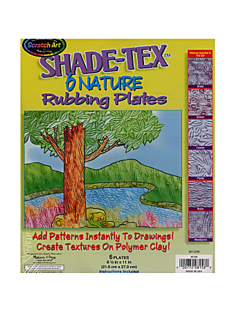 Melissa Doug Scratch Art Shade Tex Rubbing Plates Nature Set Art 11 H x ...