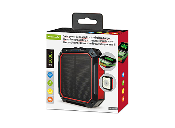 WeatherX Solar Power Bank And Light With Wireless Charger XPC10002R ...