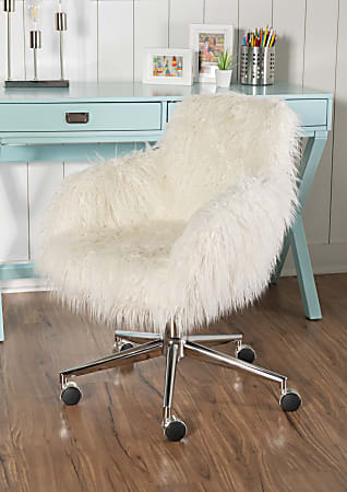 Fluffy white office chair store