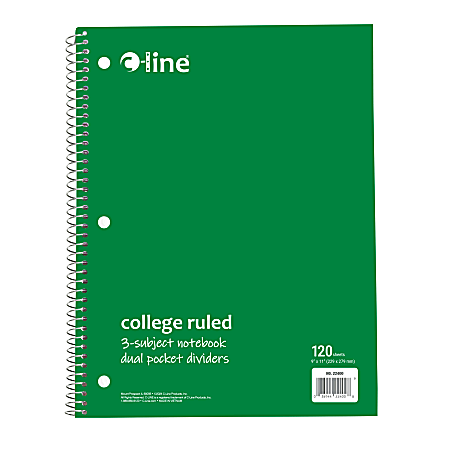 C Line College Rule Spiral Notebooks 9 x 11 3 Subject 120 Sheets ...