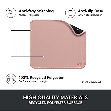 Logitech Studio Series Mouse Pad 9 18 x 7 1516 Darker Rose - Office Depot