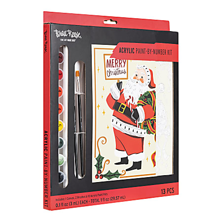 Brea Reese Paint By Number Kit Santa Kit Of 13 Pieces - Office Depot
