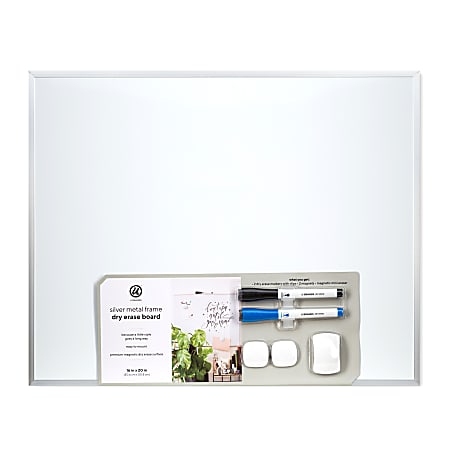 U Brands Magnetic Dry Erase Whiteboard 16 x 20 Aluminum Frame With ...