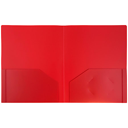 JAM Paper Heavy Duty 2 Pocket Plastic Presentation Folders 9 x 12 Red ...