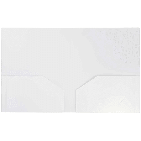 JAM Paper Heavy Duty 2 Pocket Plastic Presentation Folders 9 x 12 White ...