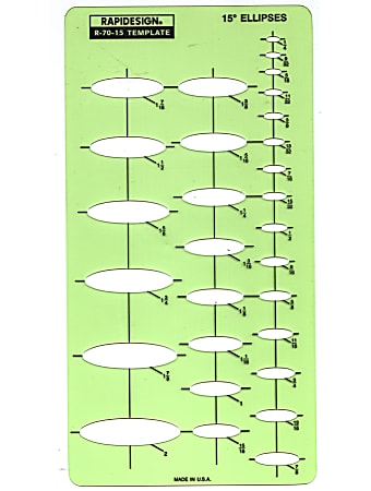 Rapidesign Ellipses Drafting Templates Ellipse 15 To 60 Pack Of 10 ...