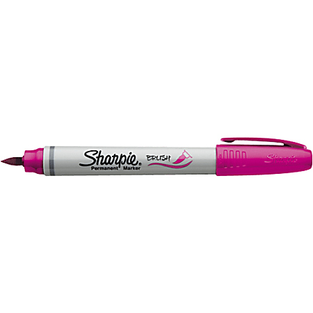 Sharpie Brush Tip Permanent Marker Magenta - Office Depot