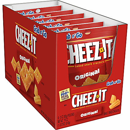 Cheez It Baked Snack Crackers Original Flavor 3 Oz Bags Box Of 6 ...