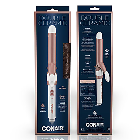 Conair Double Ceramic CD701GN Curling Iron 1 Rose Gold - Office Depot