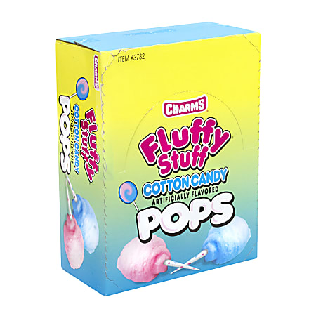Fluffy Stuff Cotton Candy Pops Box Of 48 - Office Depot