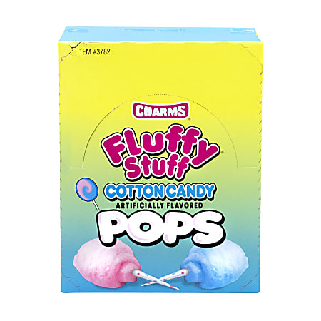Fluffy Stuff Cotton Candy Pops Box Of 48 - Office Depot