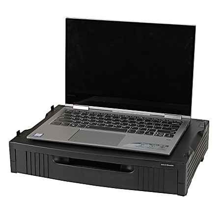 Mind Reader Plastic Monitor Stand With Storage Drawer 2 34 H x 15 W x ...