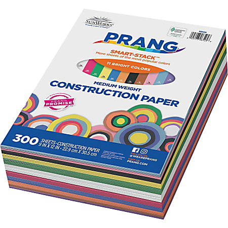 Prang Smart Stack Medium Weight Construction Paper 9 x 12 Assorted Pack ...