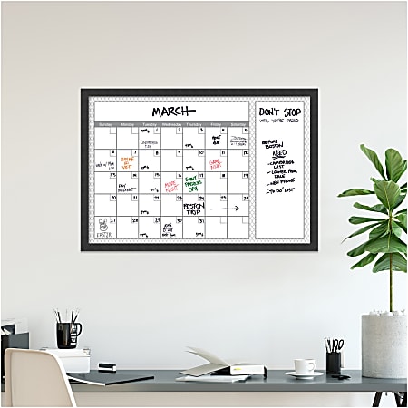 Amanti Art Quatrefoil Monthly Calendar Dry Erase Board Glass 26 x 38 ...