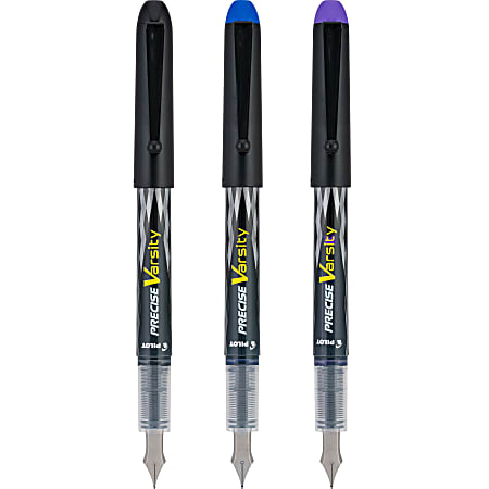 Pilot Precise Varsity Fountain Pens Medium Nib Black Barrel Assorted ...