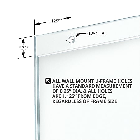 Azar Displays Wall Mount U Frame Acrylic Sign Holders 11 x 8 12 Clear ...