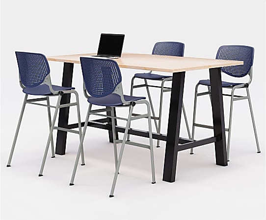 KFI Studios Midtown Bistro Table With 4 Stacking Chairs 41 H x 36 W x ...