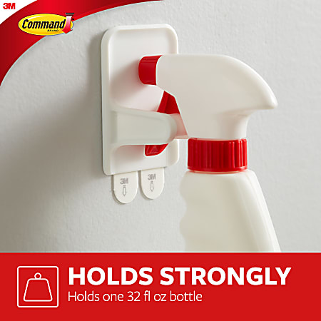 Command Spray Bottle Hanger White 2.5 lb 1 Hanger 2 Large Stripspack ...