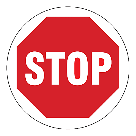 Brady STOP Anti Skid Floor Sign 17 WhiteRed - Office Depot