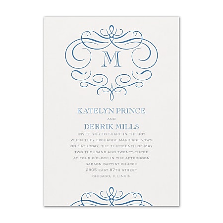 Custom Shaped Wedding Event Invitations With Envelopes 5 x 7 Passionate ...