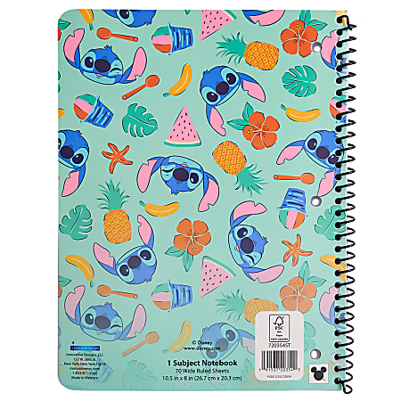 Disney Lilo Stitch Licensed Single Subject Wide Ruled Notebook 8.5 x 11 ...