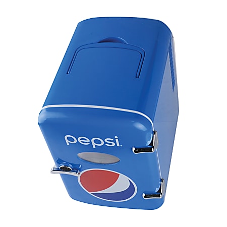 Pepsi 0.14 Cu Ft 6 Can Portable Mini Fridge Blue - Office Depot
