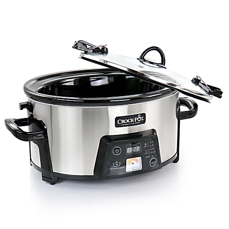 Crock Pot Cook Carry 6 Qt Programmable Slow Cooker Stainless Steel ...