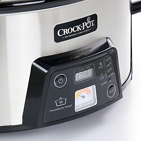 Crock Pot Cook Carry 6 Qt Programmable Slow Cooker Stainless Steel ...