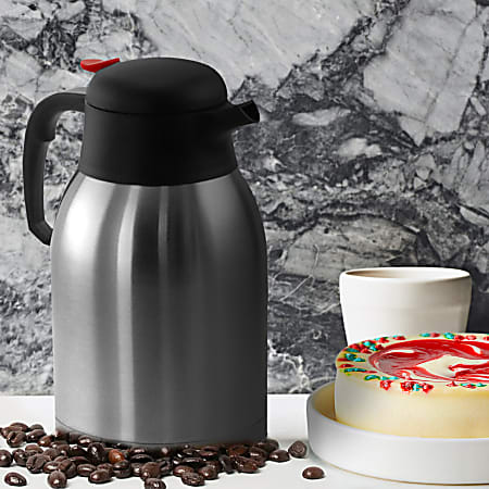 MegaChef 2 Quart Stainless Steel Thermal Beverage Carafe for Coffee and ...