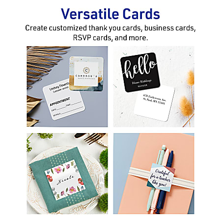 Avery Printable Note Cards With Sure Feed Technology 3 x 3 Square ...