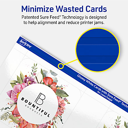 Avery Printable Note Cards With Sure Feed Technology 3 x 3 Square ...