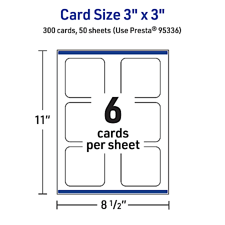 Avery Printable Note Cards With Sure Feed Technology 3 x 3 Square ...