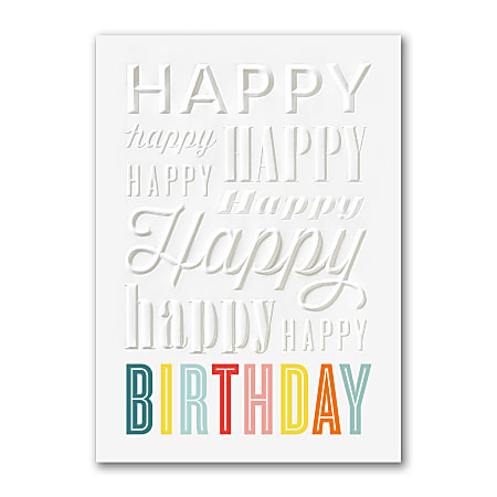 Custom Embossed Birthday Greeting Cards 5 58 x 7 78 Happiest Day Box Of ...