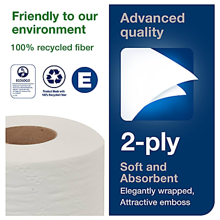 Tork T24 2 Ply Toilet Paper Advanced 500 Sheets Per Roll Case Of 80 ...